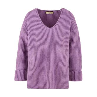 Akep Mgkd03058 08 Pullover mit V-Ausschnitt - - Knitwear - Damen - Lila - XS