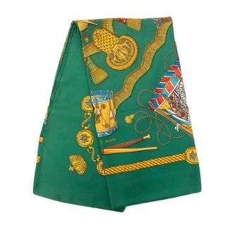 Herm&egrave;s Pre-owned Les Tambours Scarf - Femme - Pre-owned - Vert - Taille: ONE Size