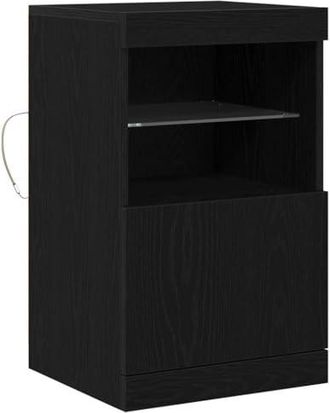 vidaXL Buffet avec &eacute;clairage LED Ch&ecirc;ne noir 41x37x67 cm