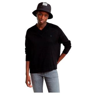 G-Star G-Star Femme Pull en Maille Core Loose V-Neck, Noir (dk black D25225-D847-6484), L