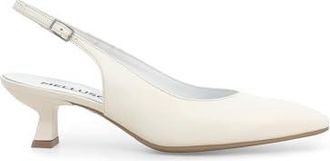 Melluso Escarpins &agrave; Bride arri&egrave;re pour Femme D Collet en Cuir Blanc d201 36.5
