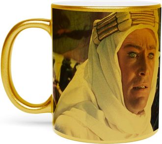 Fabulous Goldener Becher aus Verchromter Keramik - Bild von Film/Lawrence DArabie/Peter OToole/Omar Sharif - 325 ml