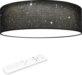 Navaris LED Deckenleuchte 40cm - Dimmbar Farbtemperaturwechsel Fernbedienung - 22W Dunkelgrau Sternenhimmel - Wohnzimmer Lampe Schlafzimmer Deckenlampe Kinder