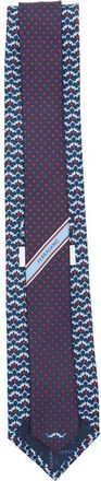 Ferragamo Geometric Jacquard Necktie - Blue