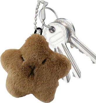 Generico Porte-cl&eacute;s &eacute;toile en peluche - pendentif en tissu doux, accessoire &agrave; suspendre, pendentif en forme d&eacute;toile souriante compressible | accessoire d&eacute;corat