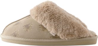 Next Damen Standard Hausschuhe aus Veloursleder Neutral Hamish the Cow L