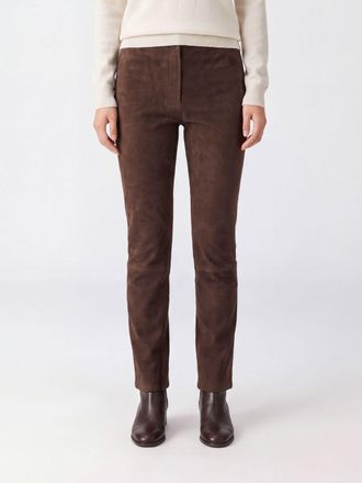 Arma Hoch taillierte Skinny-Hose aus Velours-Lammleder mit Leistentaschen