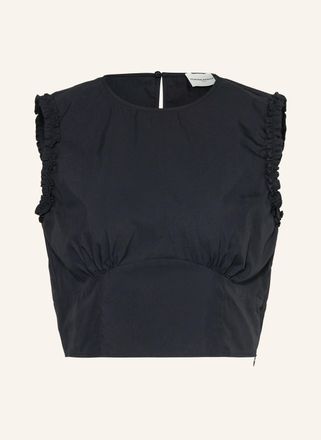 Claudie Pierlot Claudie Pierlot Cropped-Top Mit R&uuml;schen blau