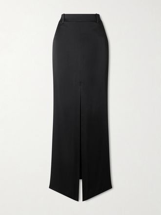 Tom Ford Maxirock Aus Gl&auml;nzendem Cr&ecirc;pe - Schwarz