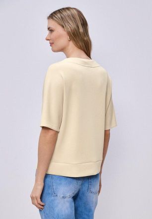 Street One Sweatshirt Halbarm Silk-Look Shirt mit Kordelzug