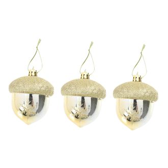 Cabilock Weihnachten Dekore Haselnuss H&auml;ngen 3 St&uuml;cke Weihnachten Baum Dekorationen Fenster Dekoration Licht