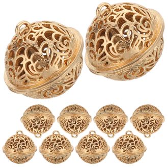 Lurrose 10 St&uuml;ck Galvanisierte Hohle Bastelgl&ouml;ckchen aus Zinnlegierung Kleine Dekorationsglocken f&uuml;r Haustierhalsb&auml;nder Selbstgemacht Anh&auml;nger Weihnachtsbaums