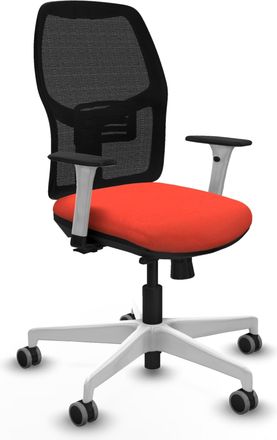 Piqueras y Crespo B&uuml;rostuhl Alfera Orange mit wei&szlig;en und schwarzen Armlehnen, h&ouml;henverstellbare Lendenwirbelst&uuml;tze, ausgestattet mit Syncro/Traslack und Schneideschaum,