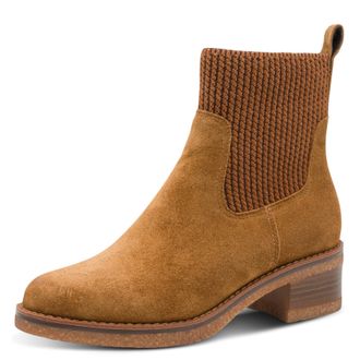 Marco Tozzi Marco Tozzi Damen Stiefeletten mit Lederanteil Elastisch, Braun (Cognac), 39 EU