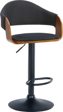 Clp Barhocker Nilse I Stoff-Bezug I Höhenverstellbar, Farbe:walnuss/schwarz, Gestell Farbe:schwarz