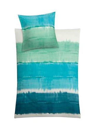 Kleine Wolke 6174663952 Bettw&auml;sche Long Beach, Ma&szlig;e: 135 x 200 cm und 80 x 80 cm, Farbe: Pazifik