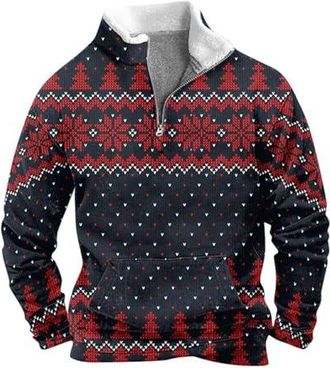 Generic Pull à col rond pour homme - Décontracté - Mode ample et tendance - Imprimé 3D - Manches longues - Sweatshirt décontracté, Noir, XXL