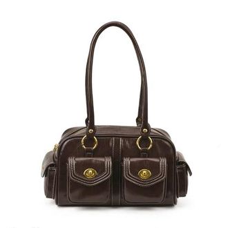 Generic Sac &agrave; bandouli&egrave;re &eacute;l&eacute;gant en cuir PU pour femme, grand sac polyvalent avec plusieurs compartiments pour travail et loisirs