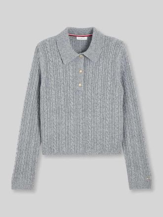 Tommy Hilfiger Poloshirt aus Woll-Mix mit Seide-Anteil