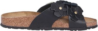 Birkenstock Femme, Chaussures, Noir, Taille: 40 EU Sandale Confortable en Cuir Siena Flower