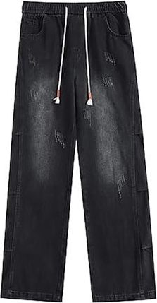 Generic Jean Homme Jeans Homme Jean Homme Regular Confortable Classique Pantalon Homme Casual Trou&eacute; Imprim&eacute; Lav&eacute; - Style Reconstruit pour Streetwear Contempor