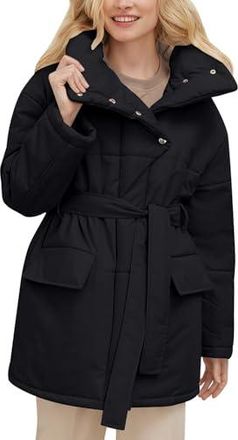 Generic Manteau Femme Chic Et Elegant Parka Doublée Femme Winter Coats For Women Trendy Thickened Quilted Puffer Ladies Belted Warm Coat Outerwear With Doudou