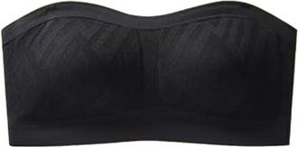 Generic Soutien-gorge 2026 pour femme, couleur unie, sans bretelles, aspect am&eacute;lior&eacute; de la poitrine, bandeau fin antid&eacute;rapant, Noir, L
