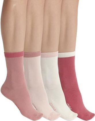 Dim Femme - Chaussettes Mi-hautes Ecodim Mode X4, Multicolore, Taille Unique EU