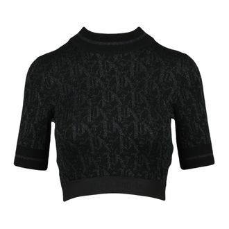 Palm Angels Maglia corta in lam&egrave; - - Knitwear - Damen - Schwarzk - M