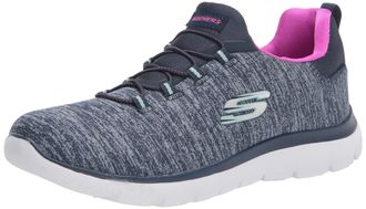 Skechers Damen 12983 Athleisure Sneaker, Marineblau/Hot Pink, 38.5 EU