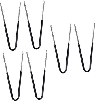 Milisten 6 Stk Eisclip Aus Edelstahl Kleine Zange Alte Süßigkeiten Kaffeezange Nudeln Dessertzange Servierzange Toasterzange Italienischer Kuchen Rostfreier St