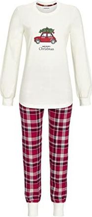 Ringella Pyjama Long resserré imprimé Merry Christmas Rouge/Blanc - RINGELLA - Taille FR 46