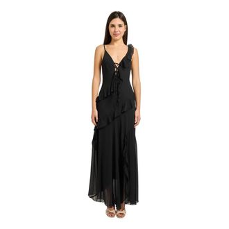 Relish Femme, Robes, Noir, Taille: 44 FR Robe Longue Sans Manches