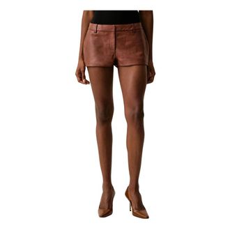 Retrof&ecirc;te Short en cuir Valesia - Femme - Shorts - Brun - Taille: 42 FR
