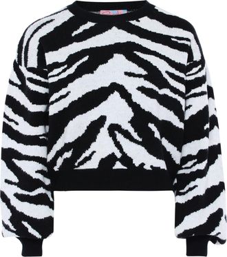 Mymo Pullover Frauen schwarz-wollwei&szlig;