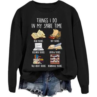 Generic Sweat &laquo; Things I Do In My Spare Time &raquo; pour lire des livres, sweatshirt pour amateurs de livres, chemises pour femmes et hommes, Noir, 3XL