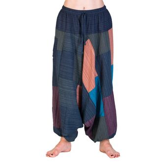 Panasiam Aladin Pants Cotton Lini, Patchwork Blue Tones, L