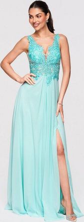 Ombre Abendkleid Abendkleid Maxikleid Spitze Elegant Bordeaux S (kein Set, 1-tlg) Transparente Elemente, Koronkowy Saum