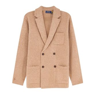 Polo Ralph Lauren Blazer en maille &agrave; double boutonnage - Homme - Vestes - Beige - Taille: XL
