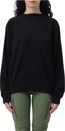 Woolrich Femme, Pulls, Noir, Taille: 40 FR Cashmere Crew Neck Pullover Sweater