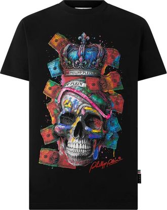 Philipp Plein T-Shirt Rundhalsausschnitt Ss Skull - - Tops - Herren - Schwarzk - L