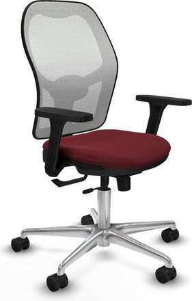 Piqueras y Crespo Moderner B&uuml;rostuhl mit 3D-Armlehnen, h&ouml;henverstellbare Lendenwirbelst&uuml;tze, ausgestattet mit Syncro/Translack und Schaumstoff, Rollen 65 mm, Nylon, Wei