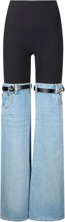 Coperni Femme, Jeans, Bleu, Taille: 38 FR Paneled Belted Pantalons
