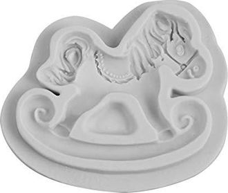 Generic Moule en silicone de qualit&eacute; alimentaire en forme de cheval &agrave; bascule, d&eacute;coration faite &agrave; la main