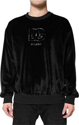 Dolce & Gabbana Homme, Sweatshirts et sweats &agrave; capuche, Noir, Taille: 2XL Crew Neck SweaT-shirt