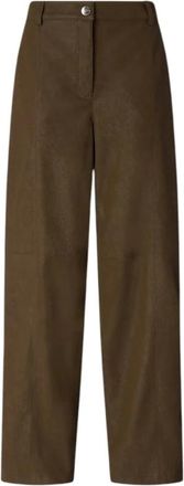 Pinko Pinko - Pantalon Large Effet Nabuk - Femme - Pantalons - Brun - Taille: 36 FR