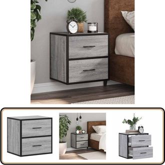 vidaXL Wand-Nachttisch Grau Sonoma 40x31x39,5 cm - Vidaxl