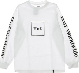 HUF Huf, Homme, Sweatshirts et sweats &agrave; capuche, Blanc, Taille: XL T-shirt &agrave; manches longues ras du cou