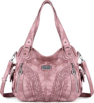 Angel Kiss Damen-Handtasche mit Schultergurt, Hobo-Crossbody, Retro Pink, 13.8 * 4.7 * 11.8 inches, Angel Kiss Klassische Geldbörsen für Damen, Größe L