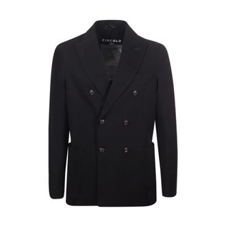 Circolo 1901 Homme, Vestes, Noir, Taille: 2XL Veste Noire &agrave; Revers en Pointe